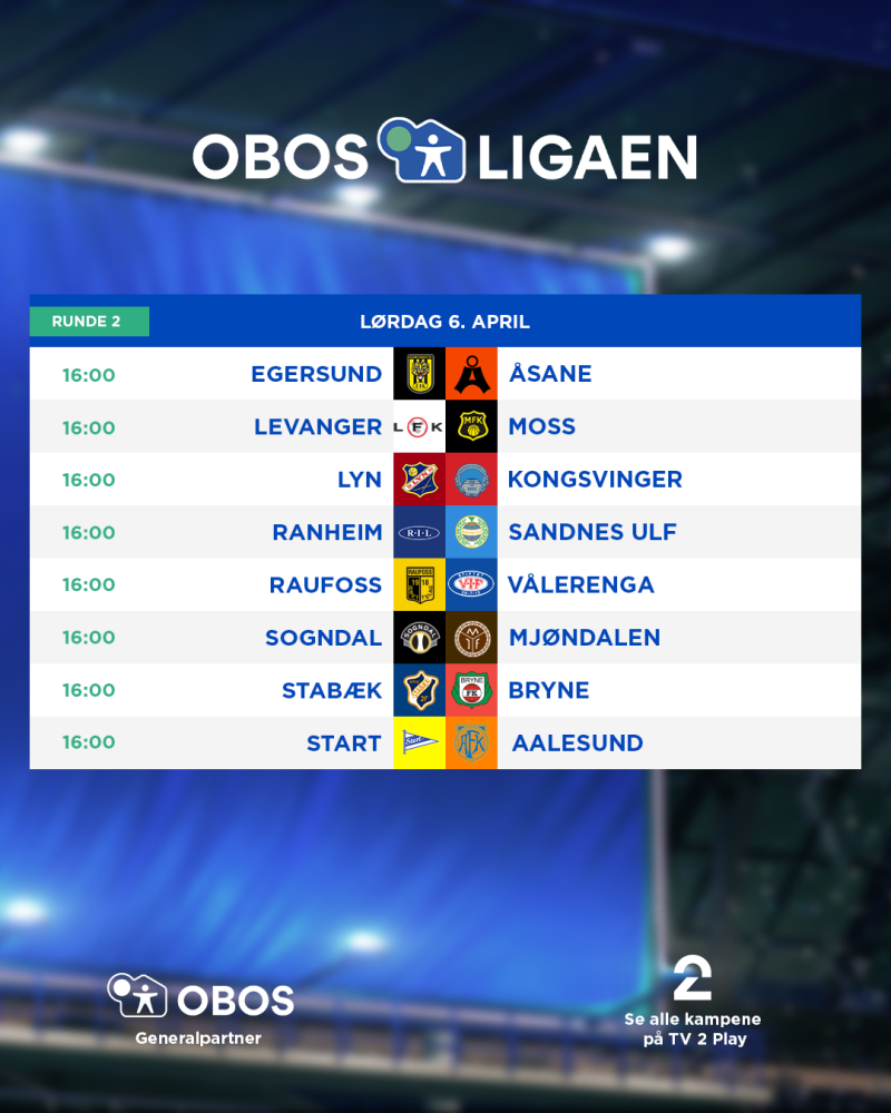 Her er spilleplanen for OBOS-ligaen 2024 / OBOS-ligaen